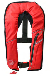 Marlin Inflatable Manual/Automatic PFD Life Jacket 70kg+ Red Adult 150 ...